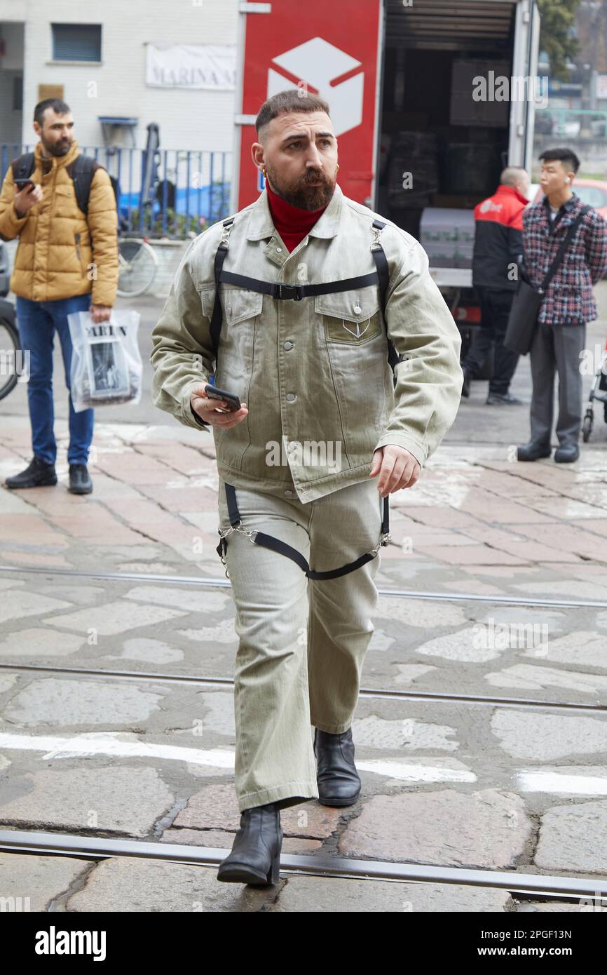 MILAN, ITALY - FEBRUARY 24, 2023: Christian De Gennaro before Sportmax ...