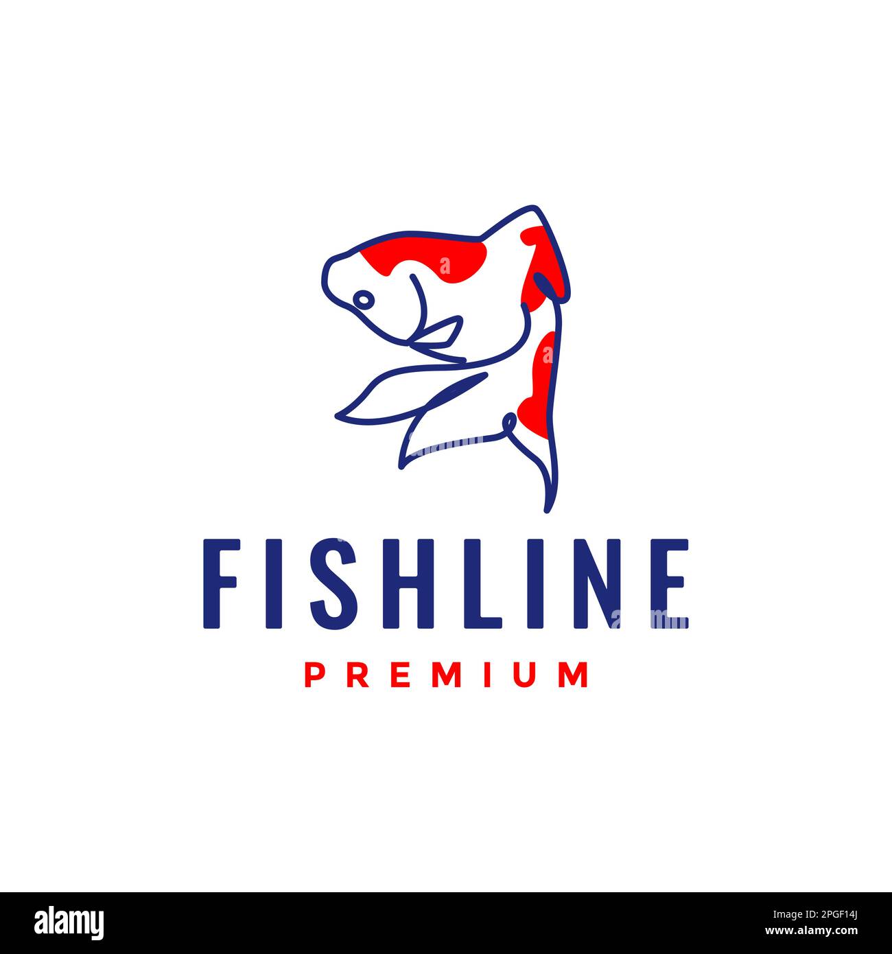 beautiful gold fish abstract colored line modern aquarium logo design ...