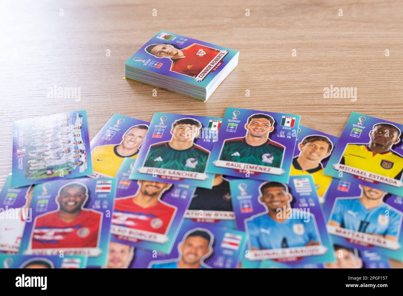 collection of assorted soccer stickers of the Qatar 2022 World Cup ...
