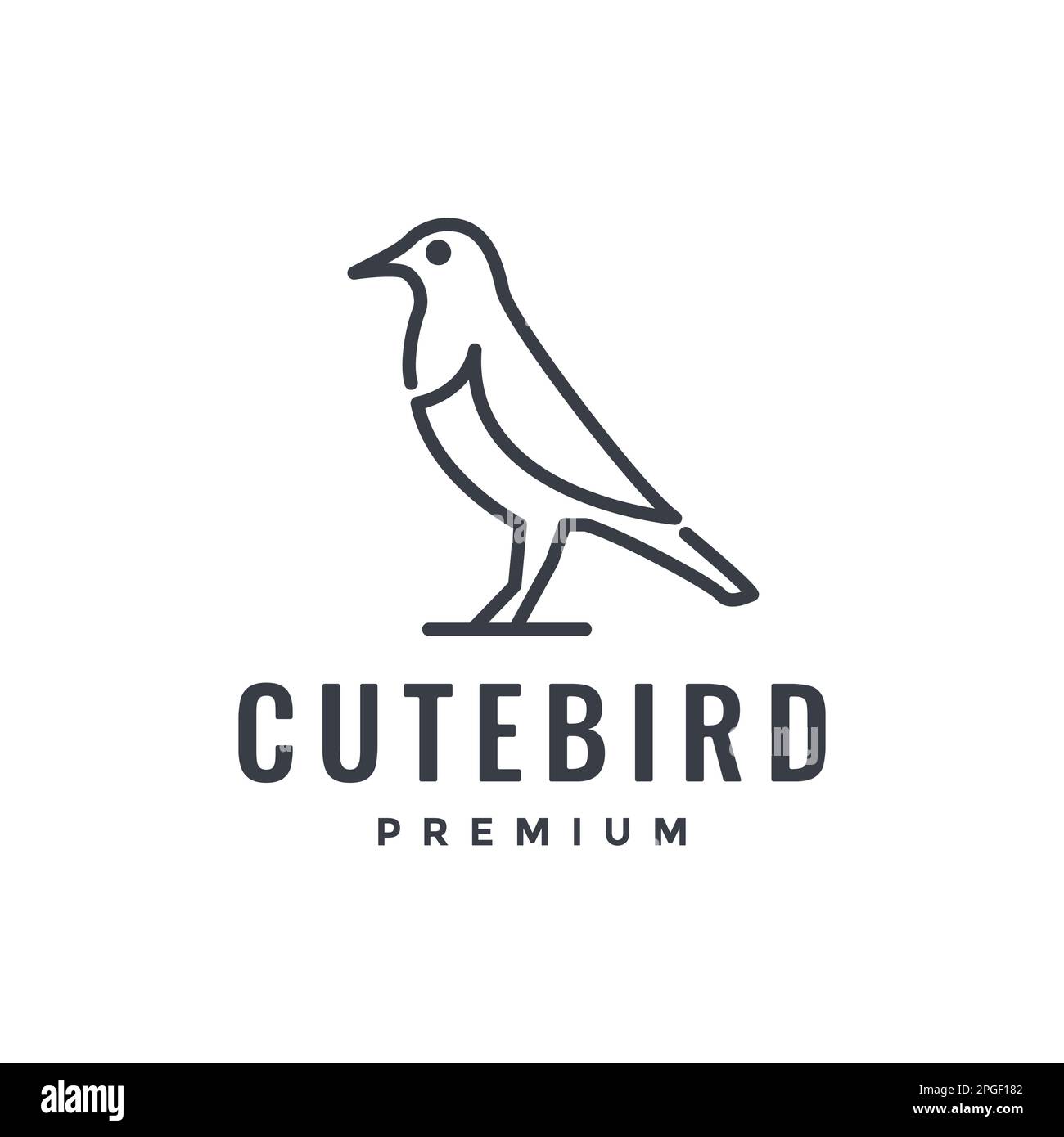 exotic bird little forest perched modern minimal line simple logo design vector Stock Vector ...