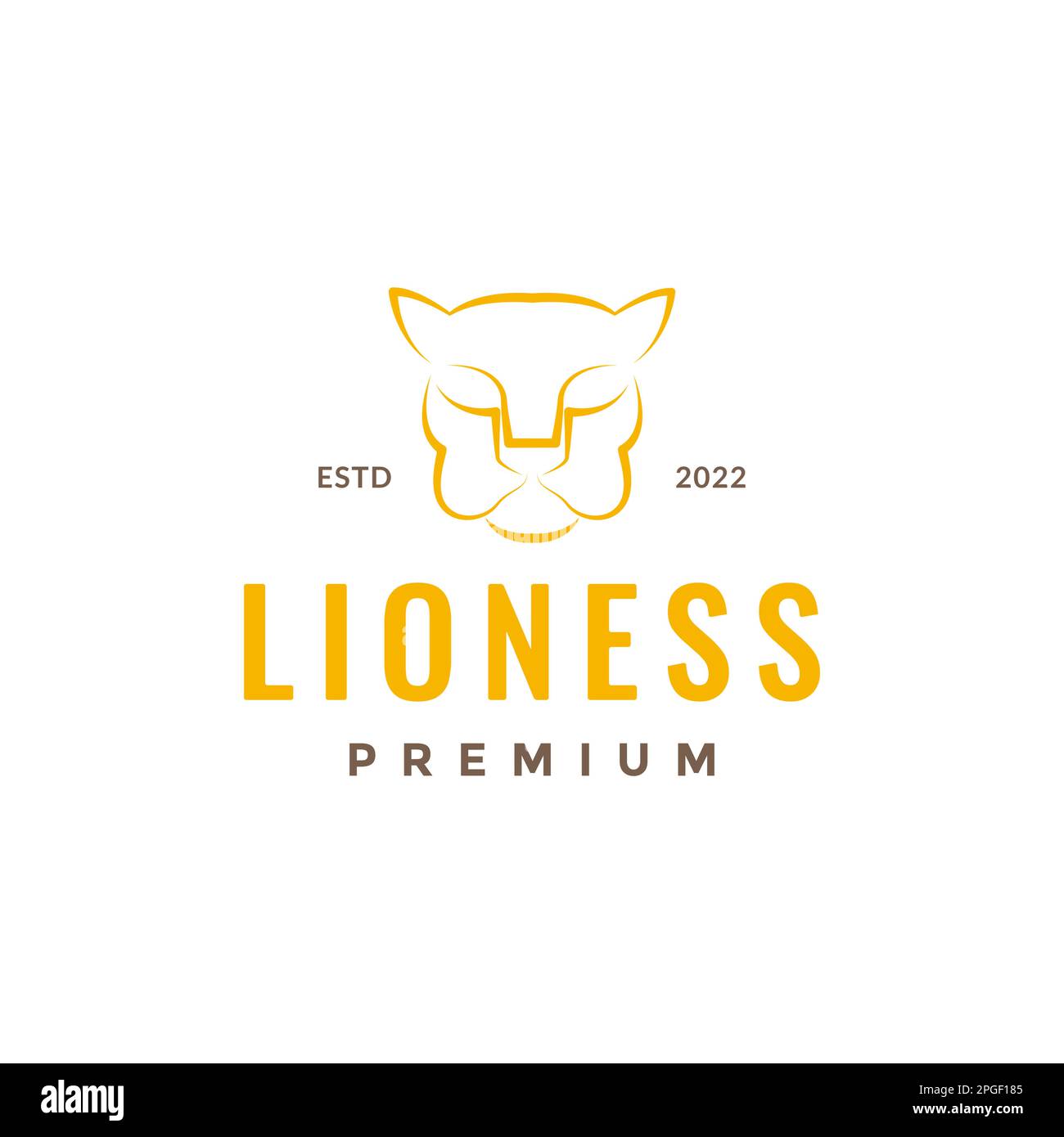 face wildlife beast lioness savanna forest isolated simple logo design ...
