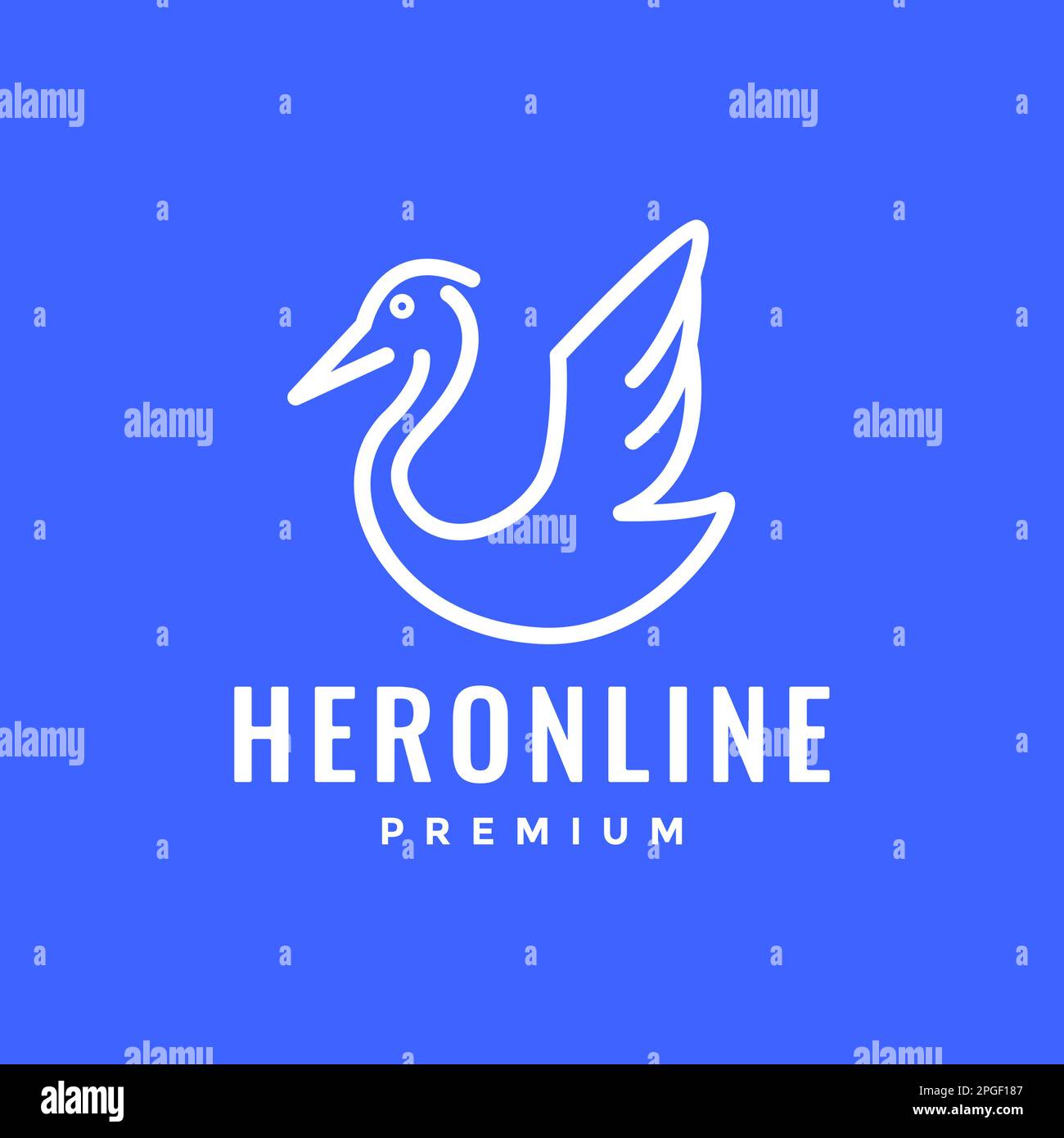 bird heron flying wings lake line modern abstract logo design vector Stock Vector Image & Art ...