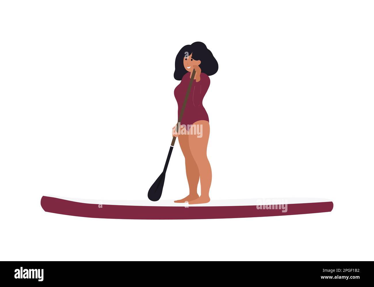 Female paddle boarding Stock Vector Images - Alamy