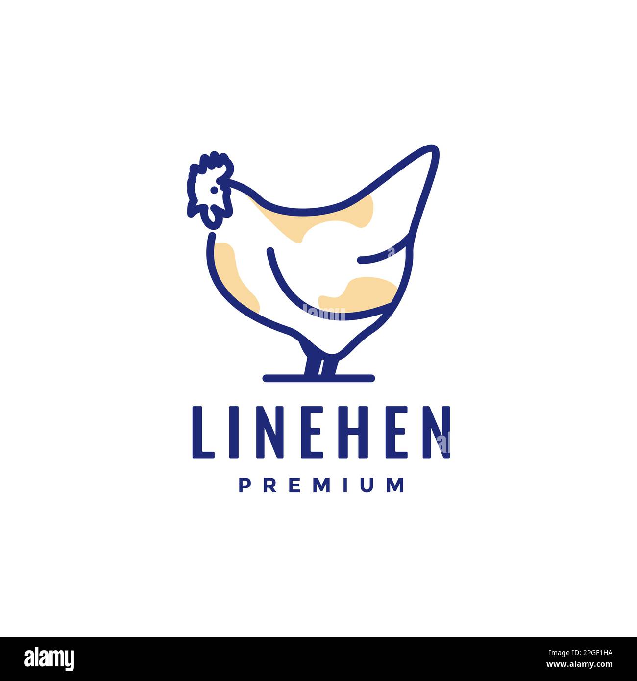 animal poultry hen chicken fat meat line art abstract logo design ...