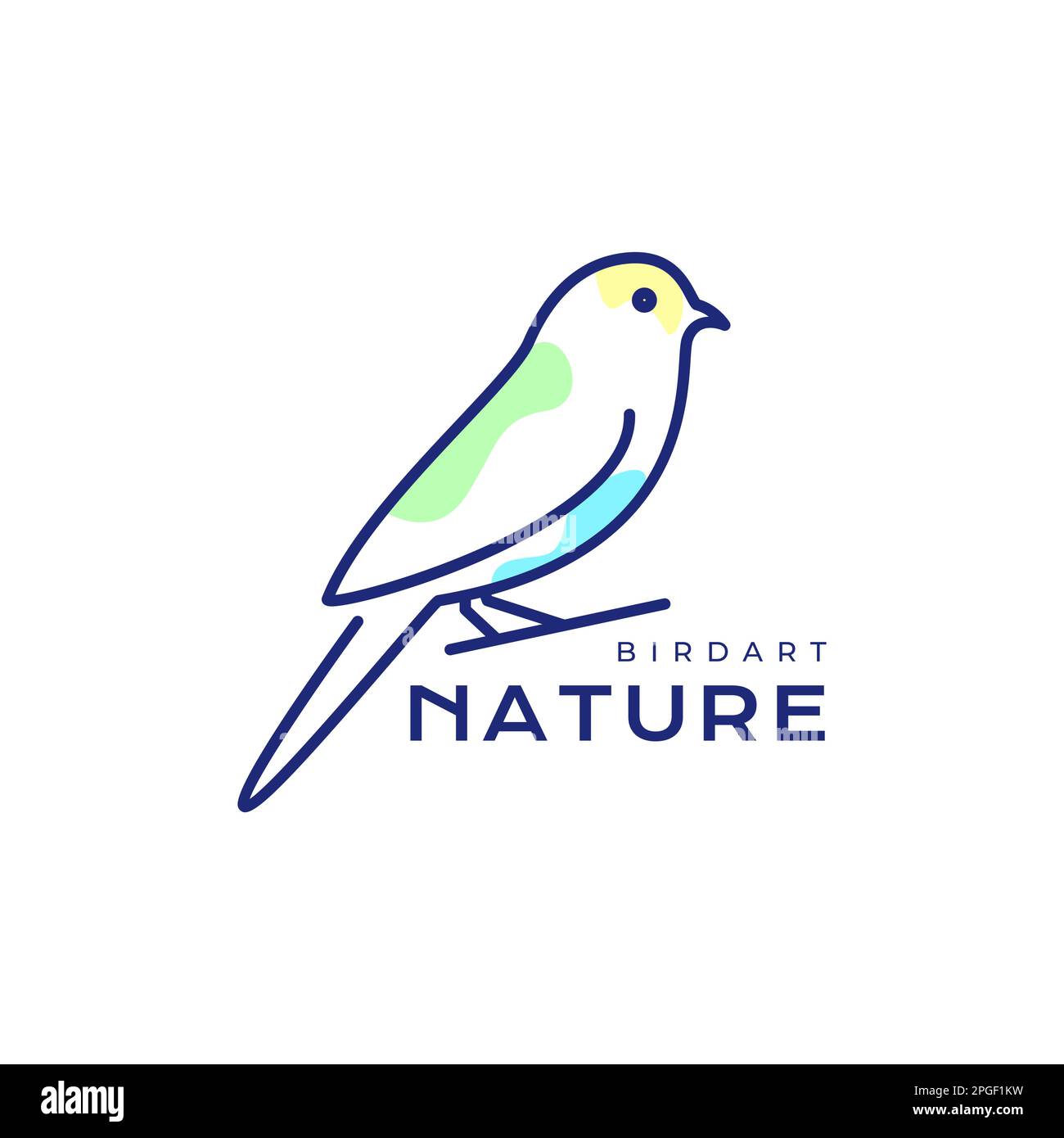 beauty bird perched canary line art modern abstract colorful logo design vector Stock Vector ...