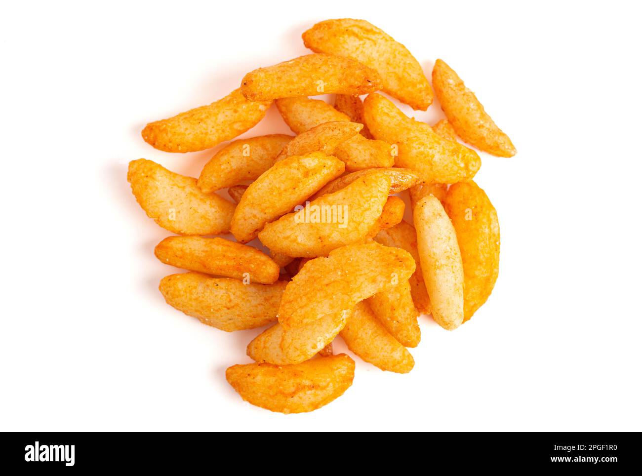 Chili Rice Crackers on a White Background Stock Photo - Alamy