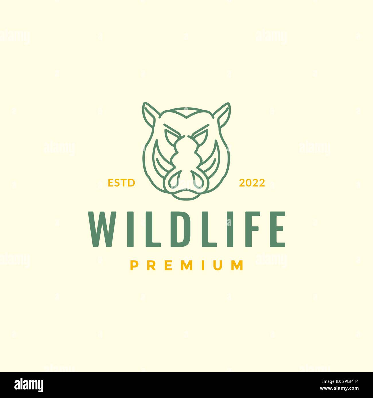 wildlife animal wild boar head danger line art forest logo design ...