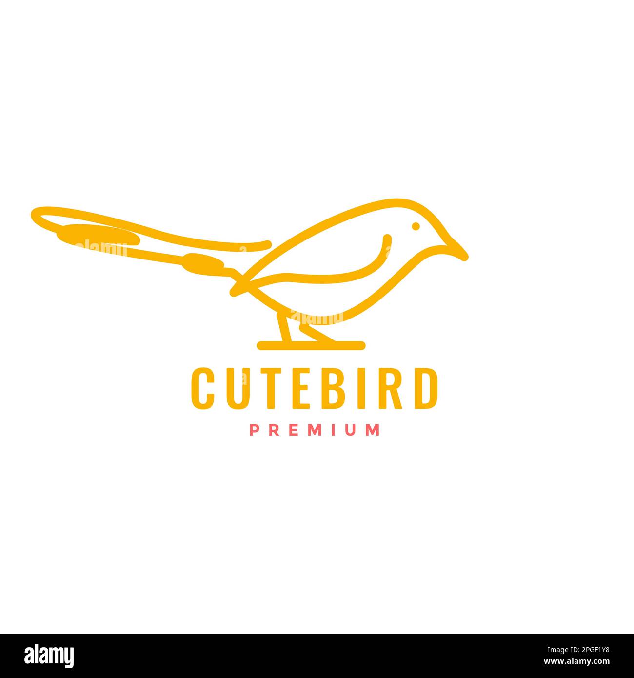 bird long tails perched line art minimalist logo design vector Stock Vector Image & Art - Alamy