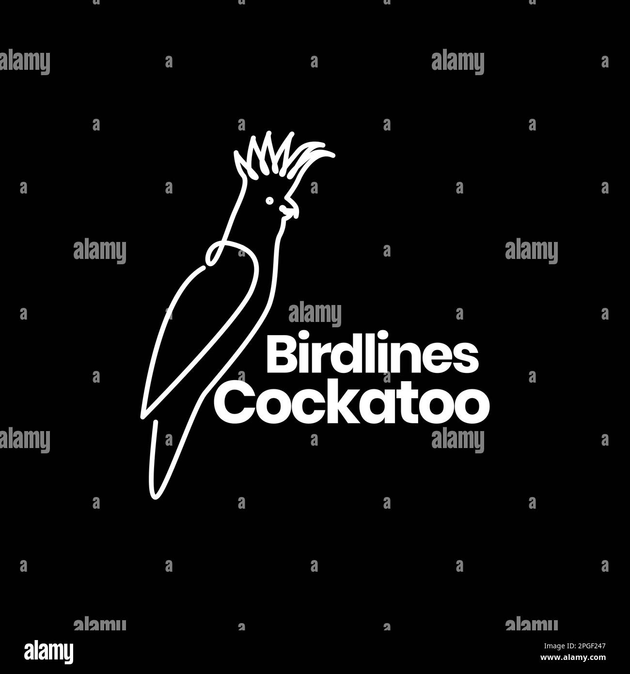 beauty bird strong beak cockatoo line art modern minimal logo design vector Stock Vector Image ...