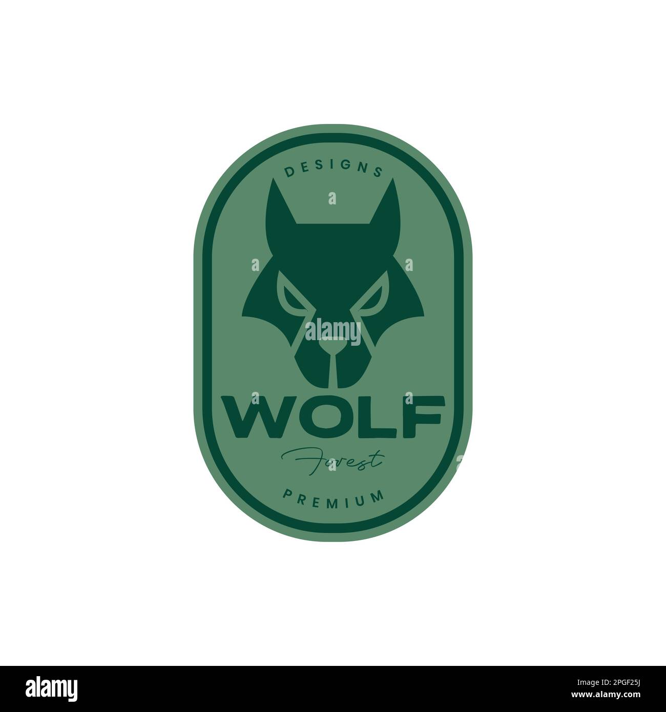 face wildlife forest nocturnal wolf howl badge vintage logo design ...