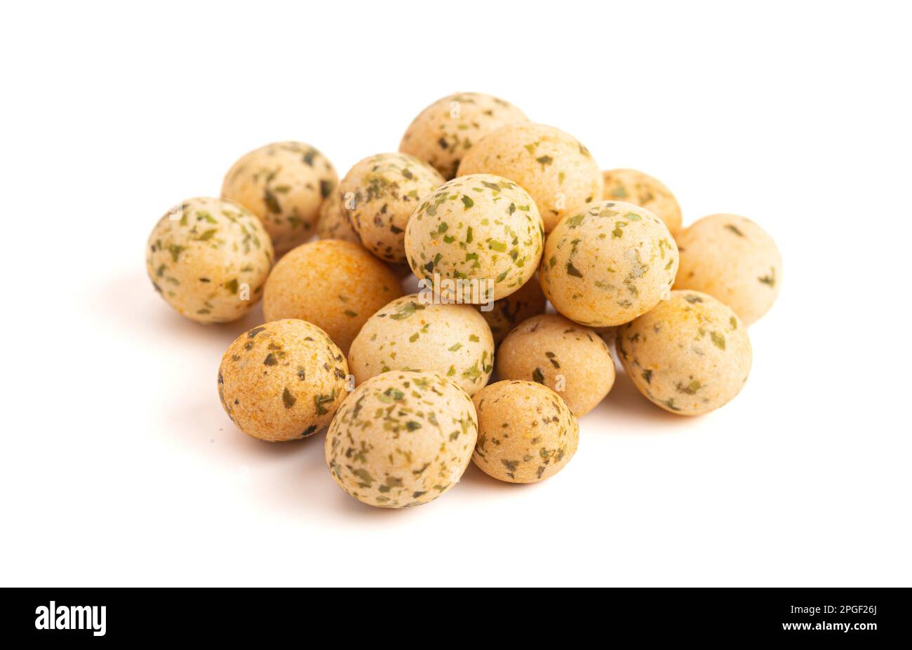 Rice Cracker Ball with Seaweed Isolated on White Background Stock Photo ...