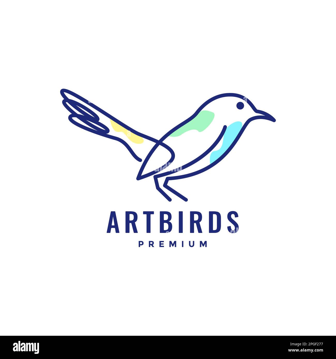 animal bird exotic little lines art abstract modern colorful logo ...