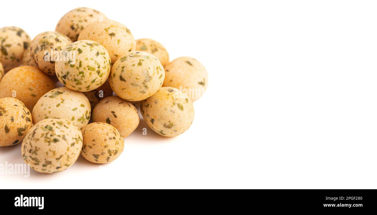 Rice Cracker Ball with Seaweed Isolated on White Background Stock Photo ...