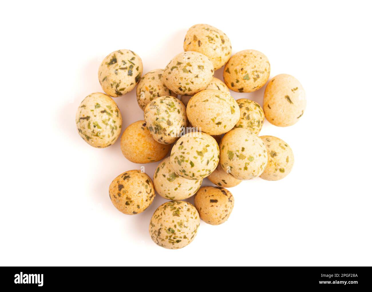 Rice Cracker Ball with Seaweed Isolated on White Background Stock Photo ...
