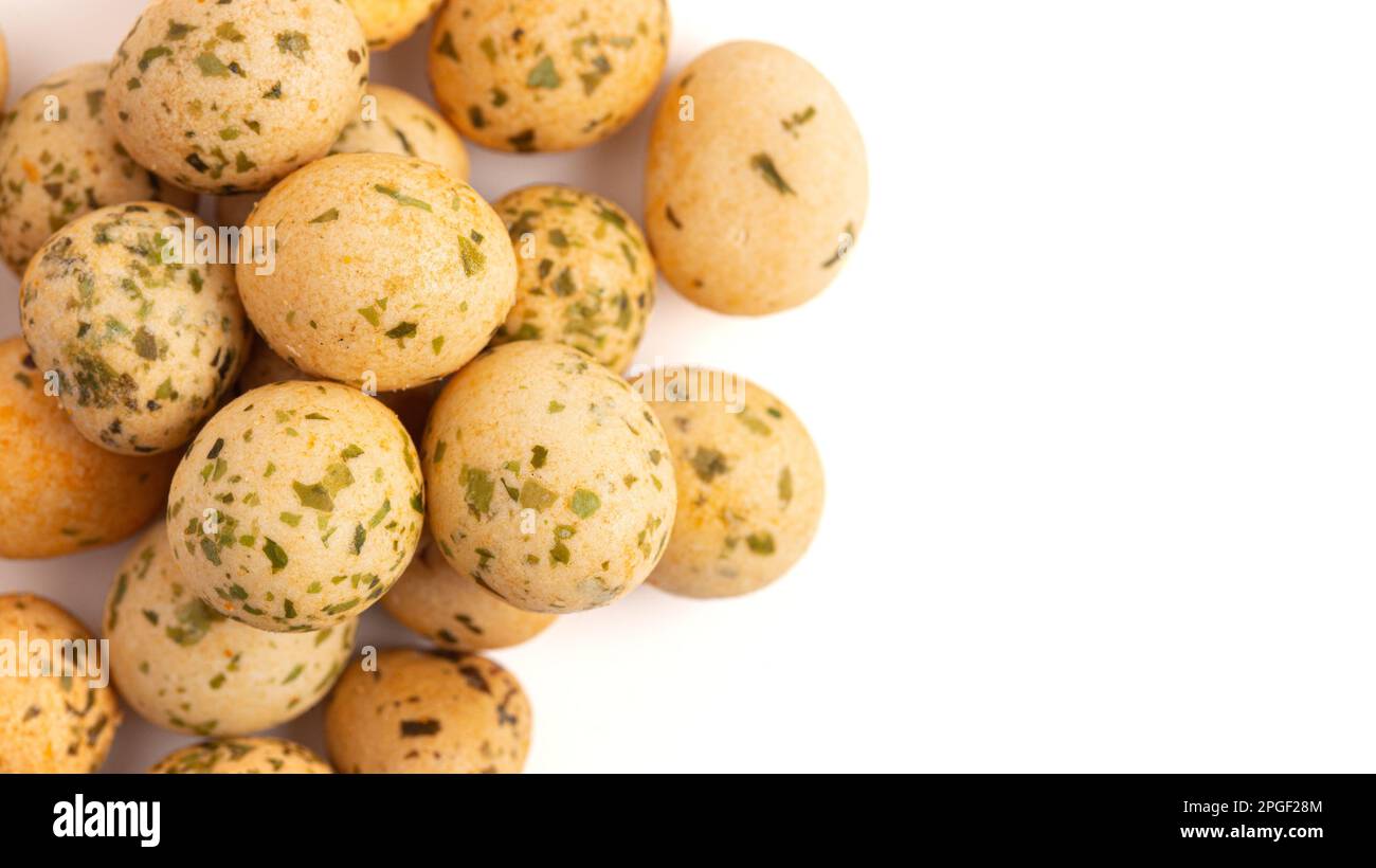 Rice Cracker Ball with Seaweed Isolated on White Background Stock Photo ...