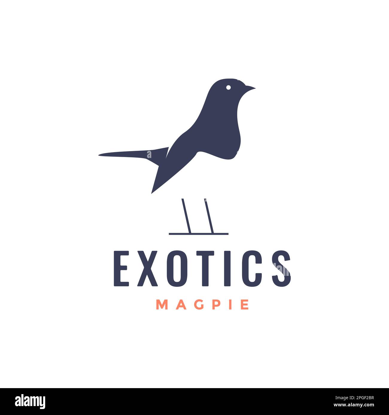 exotic bird magpie singer forest loud beauty modern shape simple logo design vector Stock Vector ...