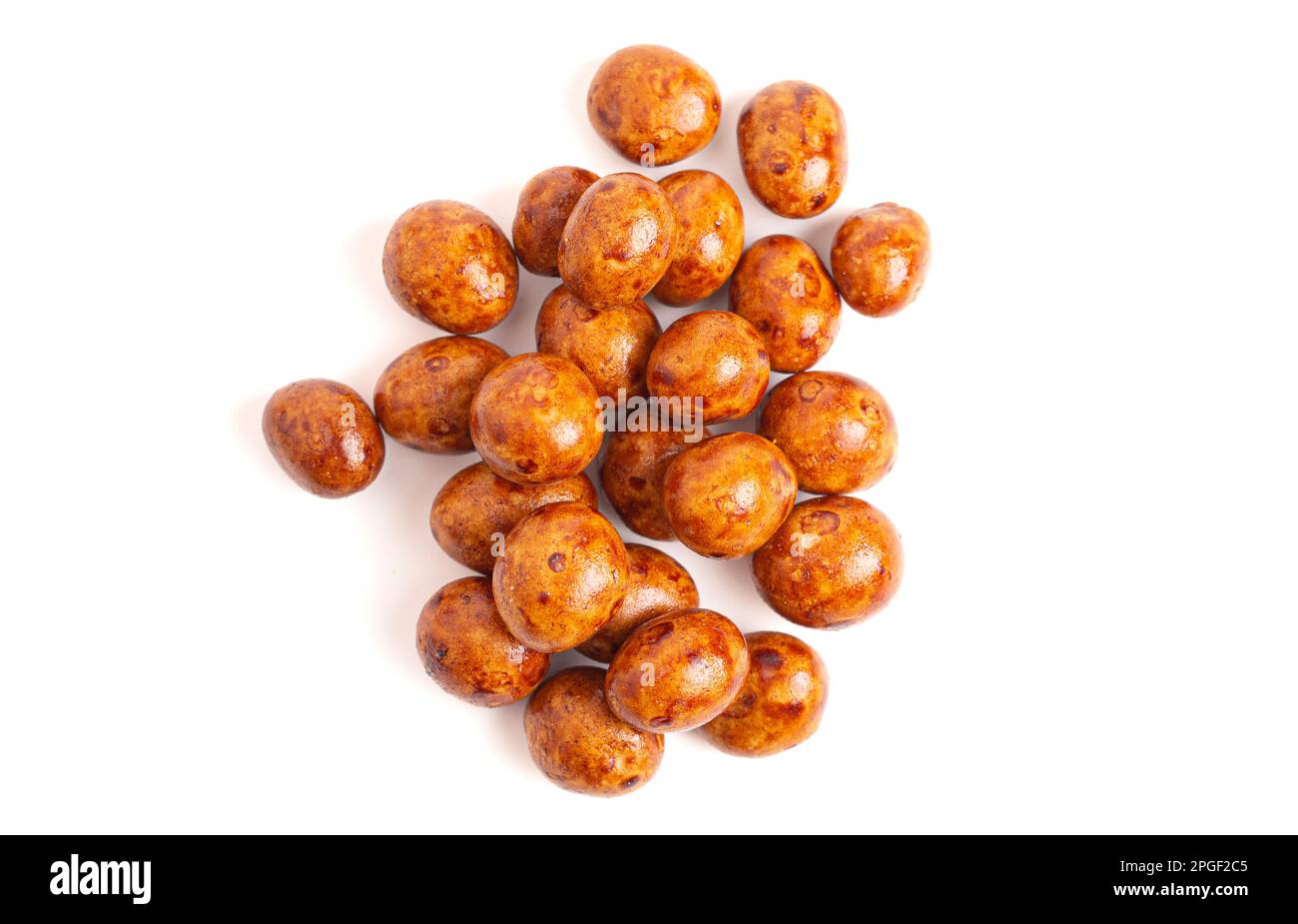 Japaneese Peanuts Coated in Crunchy Rice Cracker and Soy Sauce Isolated ...