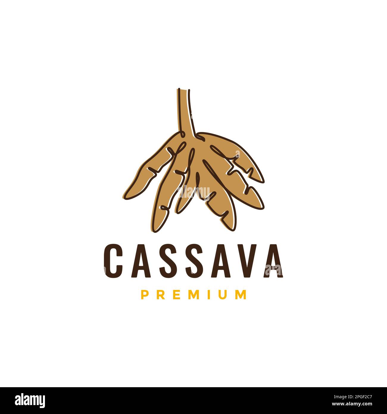 cassava root field eat cooking food traditional taste line art colorful ...