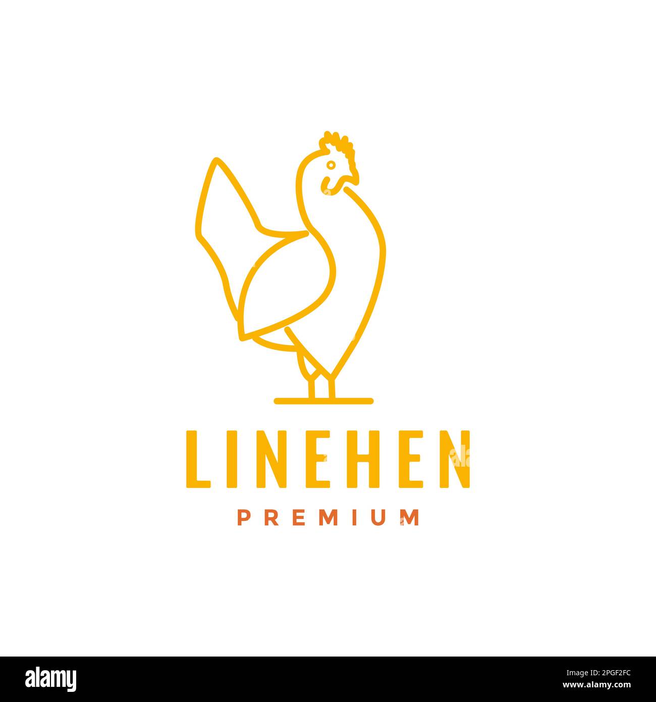 poultry farm hen chicken line minimal logo design vector Stock Vector ...