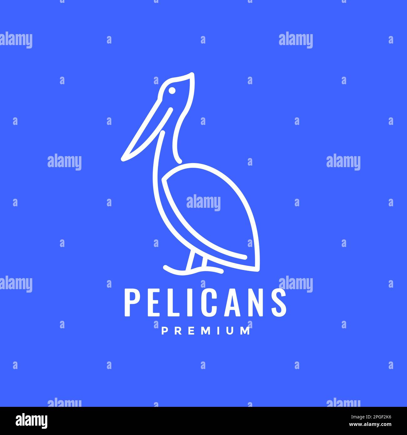 long beak bird hunt fish pelican line art modern minimal logo design ...