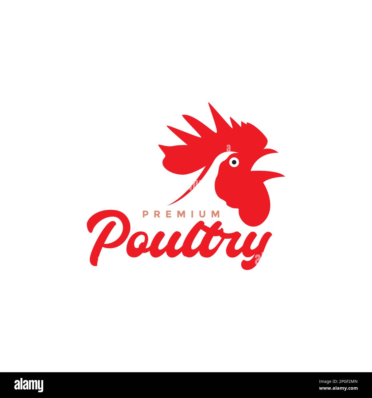 chicken rooster crowing head loud morning wake up modern logo design ...