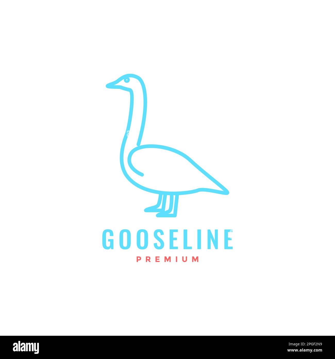 goose animal bird long neck beauty line minimal logo design vector ...