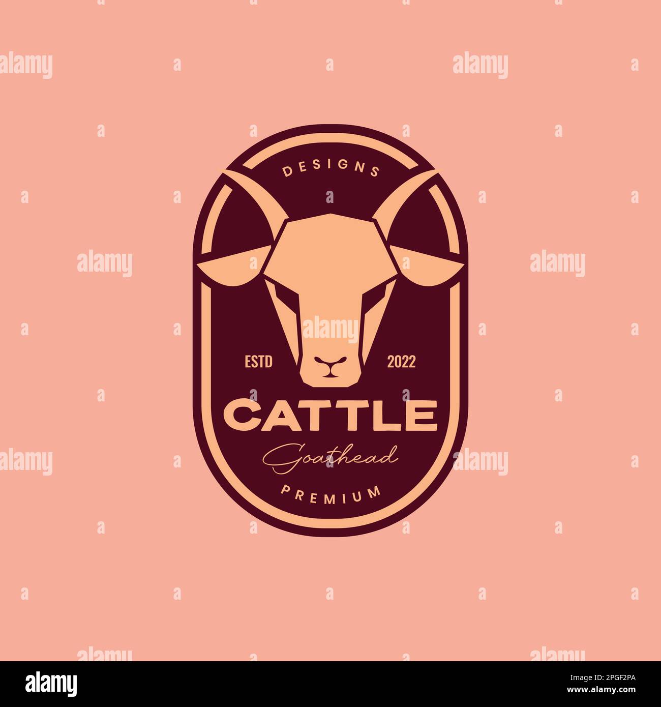 head animal horned cattle livestock goat shepherd lamb polygon badge ...