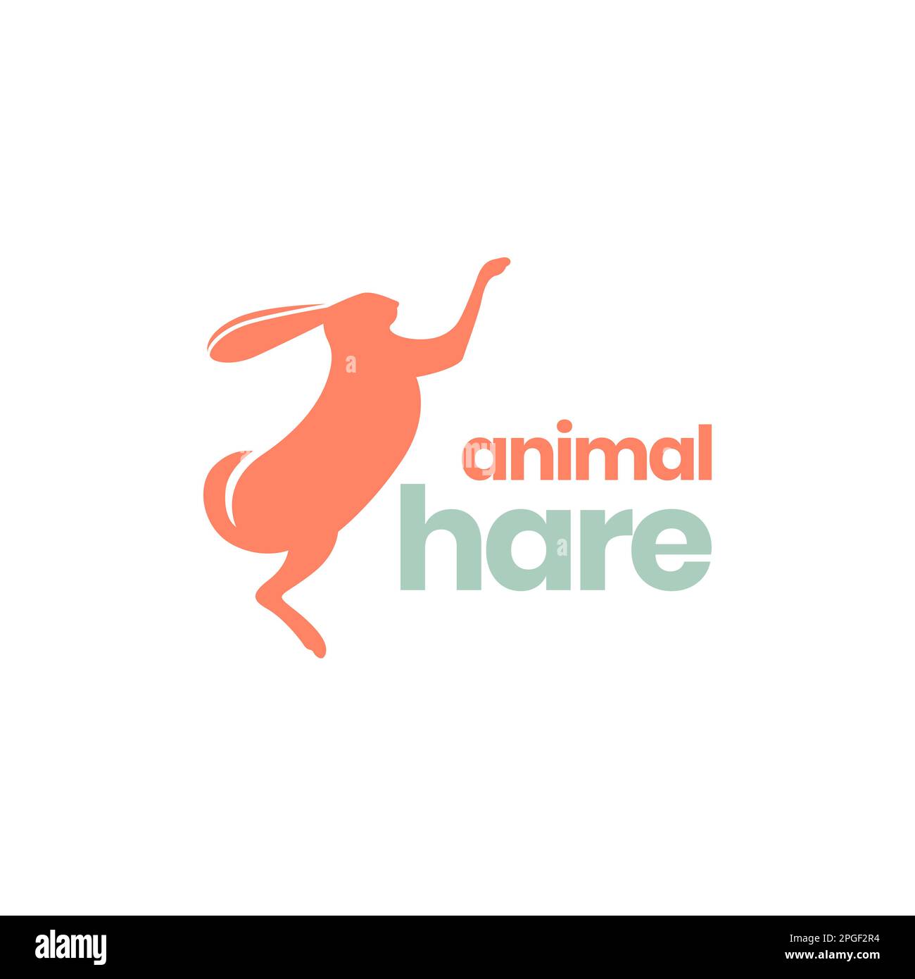 pets rabbit hare bunny jump modern shape minimal logo design vector ...