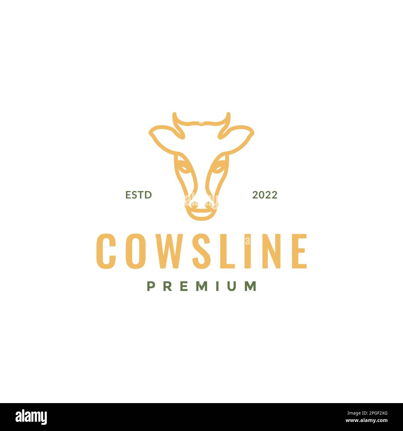 cows head animal cattle livestock beef milk line art minimal logo design vector Stock Vector ...