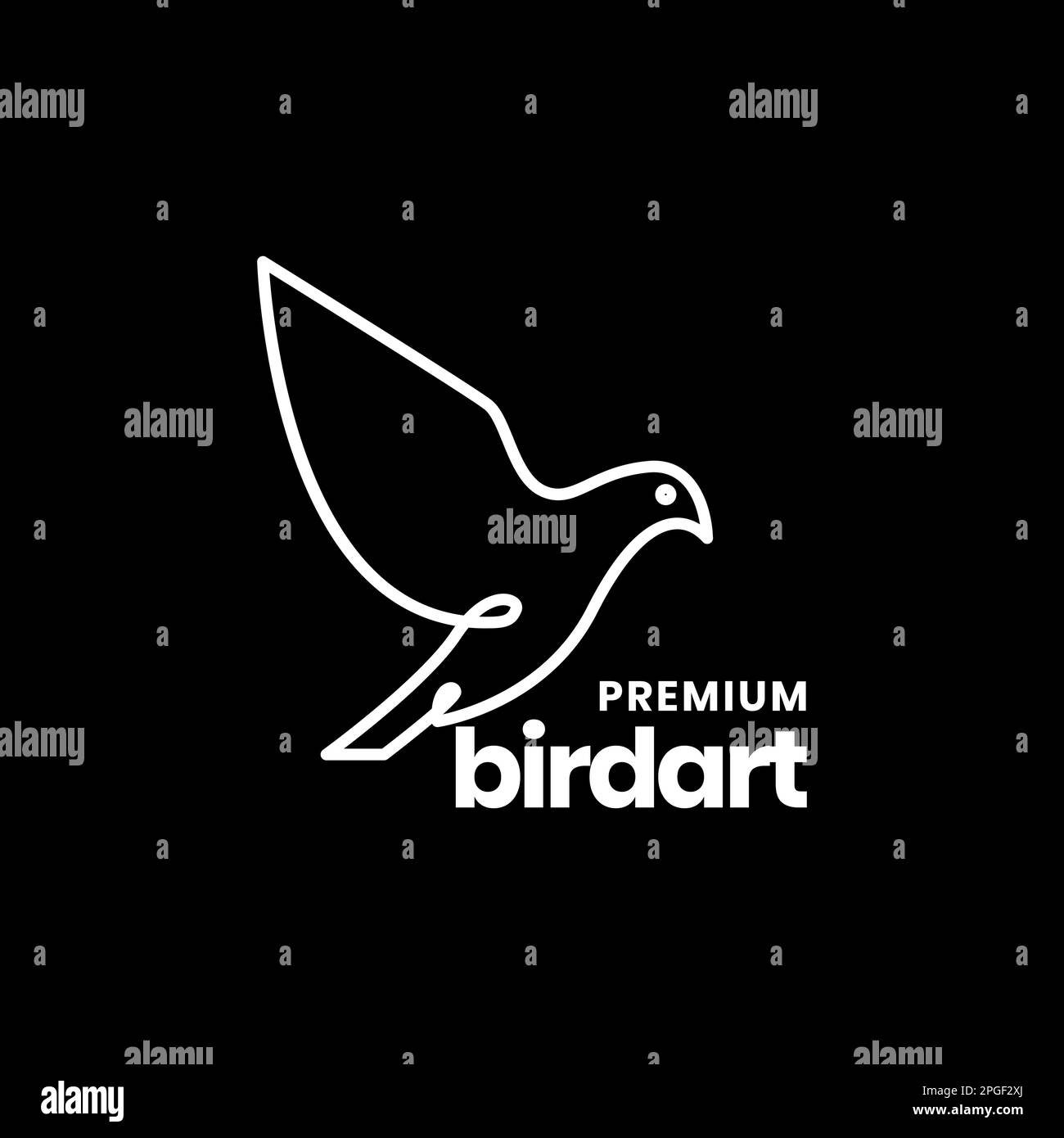 flying bird dove pigeon modern minimal line art simple logo design vector Stock Vector Image ...