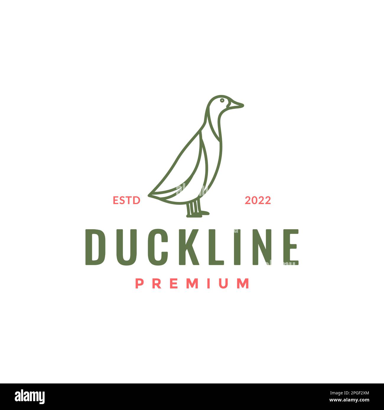 poultry bird duck cooking taste line minimal logo design vector Stock ...