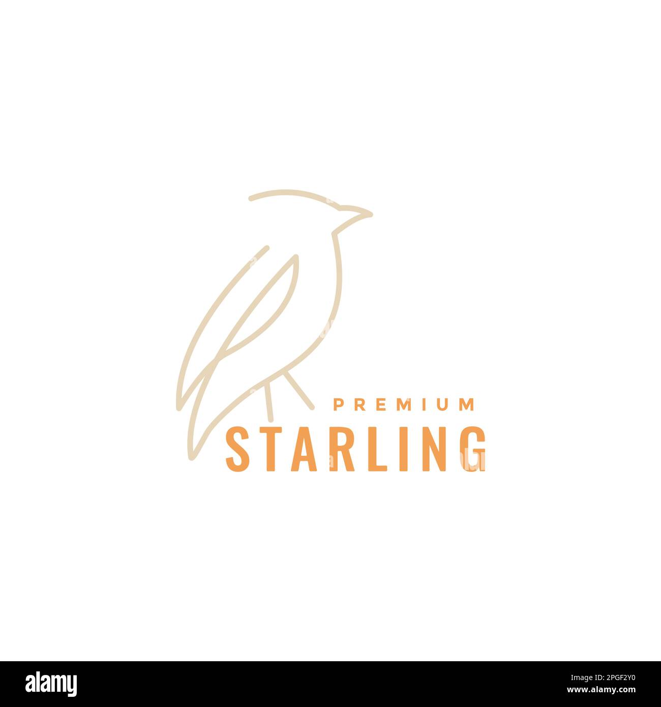 starling bird line modern logo design vector Stock Vector Image & Art ...