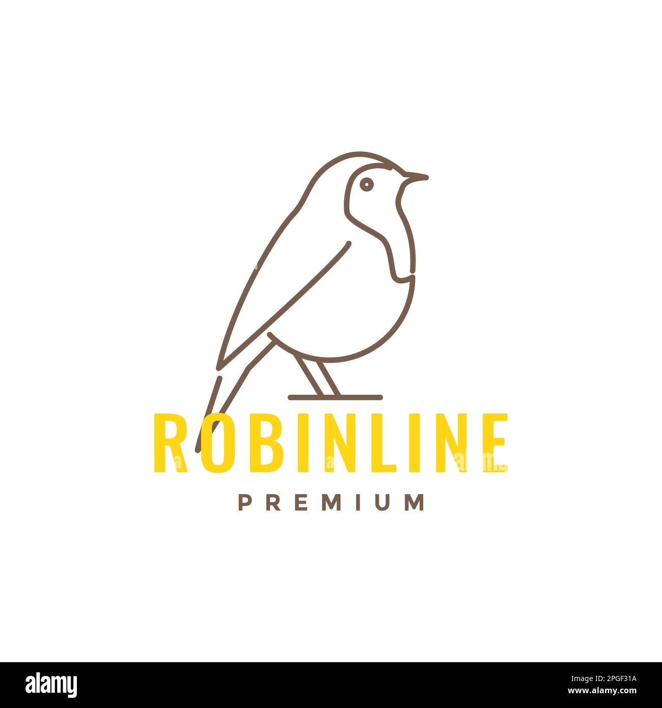 exotic bird beauty american robin line art simple modern logo design ...