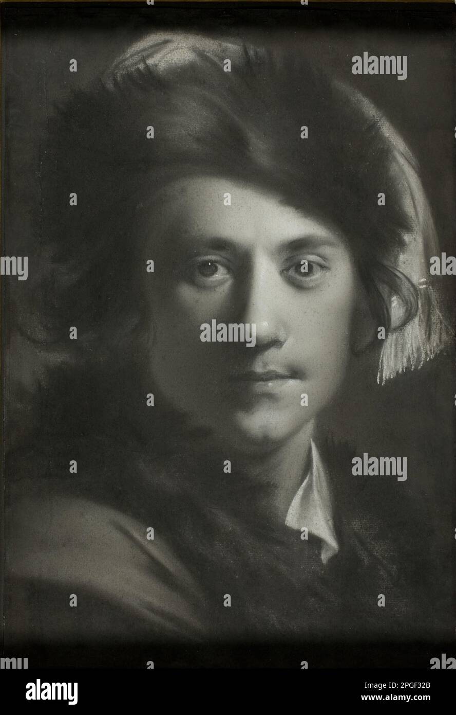 Self-Portrait in a Fur Cap 1765/68 by Joseph Wright of Derby Stock ...