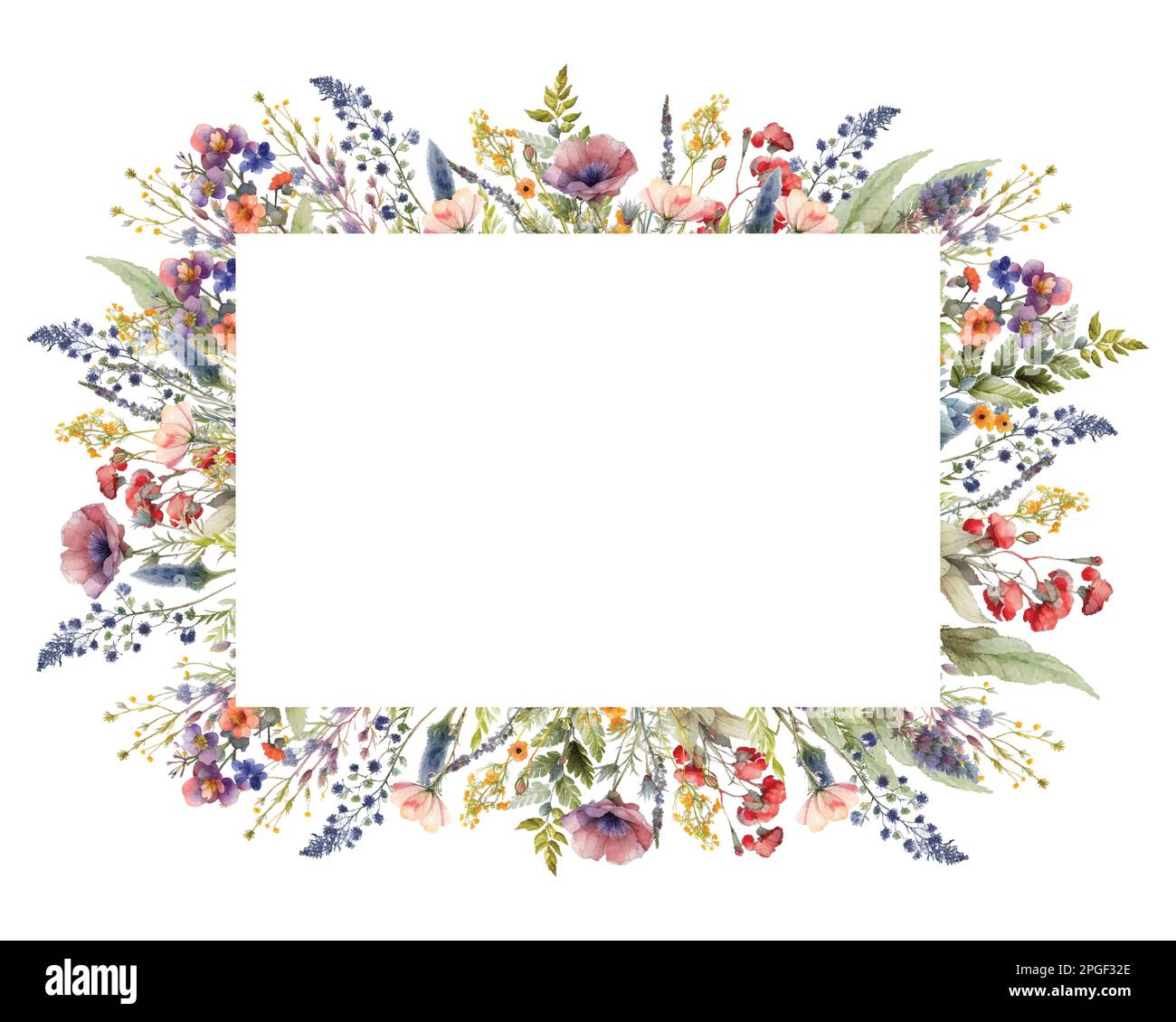 Floral frame pink wild Stock Vector Images - Alamy