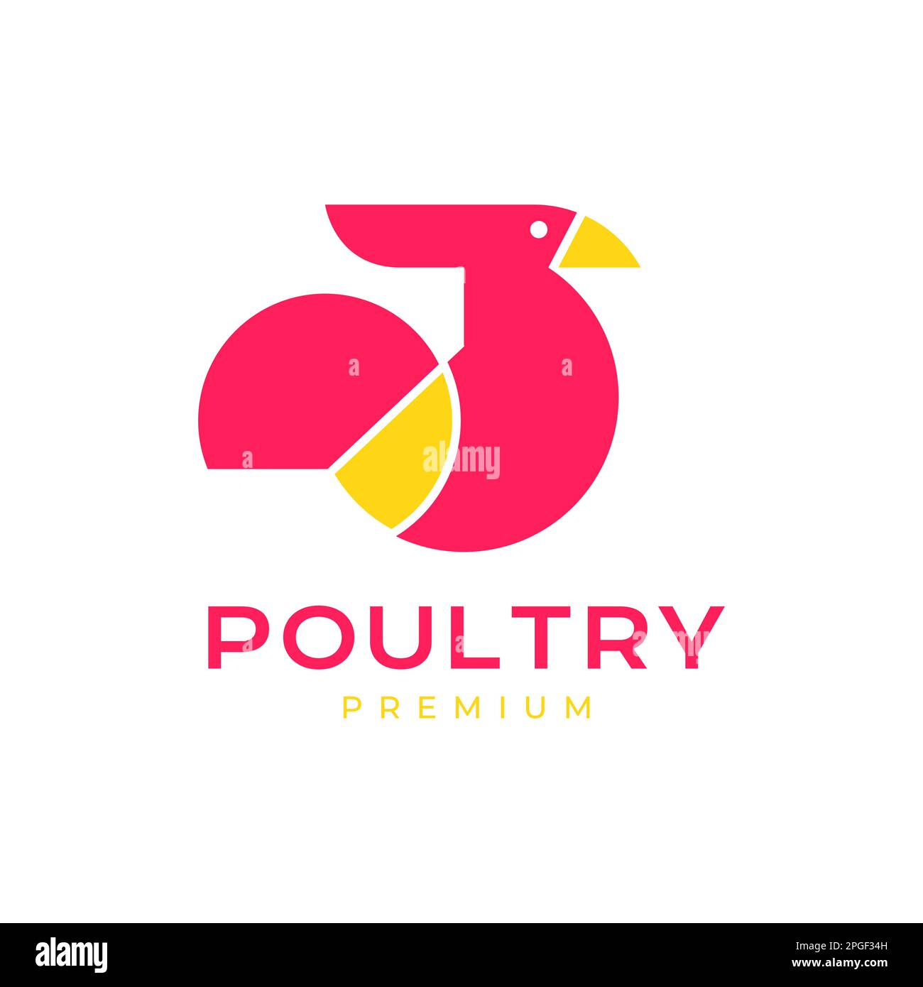 poultry animal rooster chicken modern geometric circle colorful logo design vector Stock Vector ...