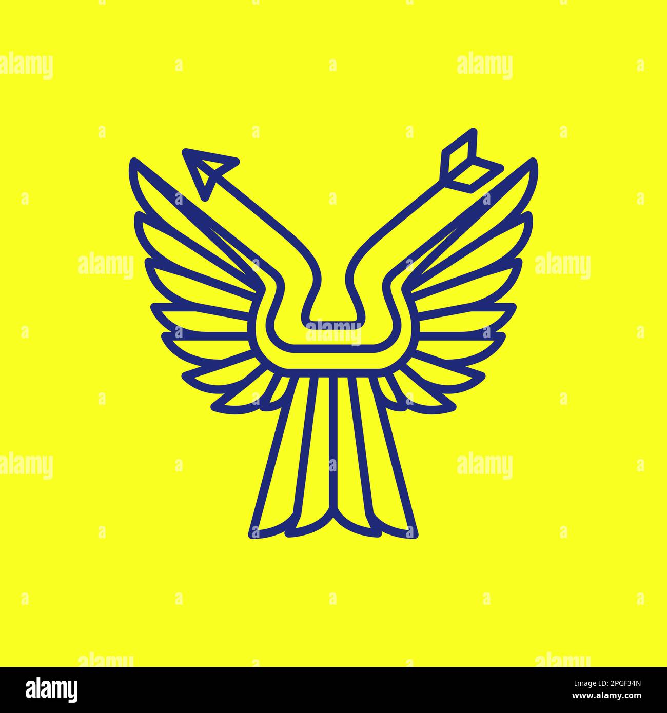 wings bird arrows clean modern line minimal logo design vector Stock ...