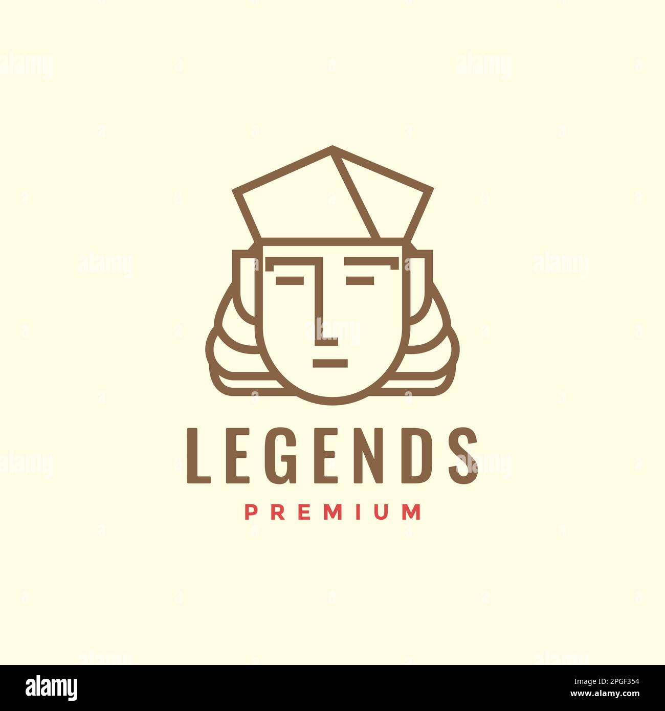 legend ancient people nobleman face mascot logo design vector Stock ...