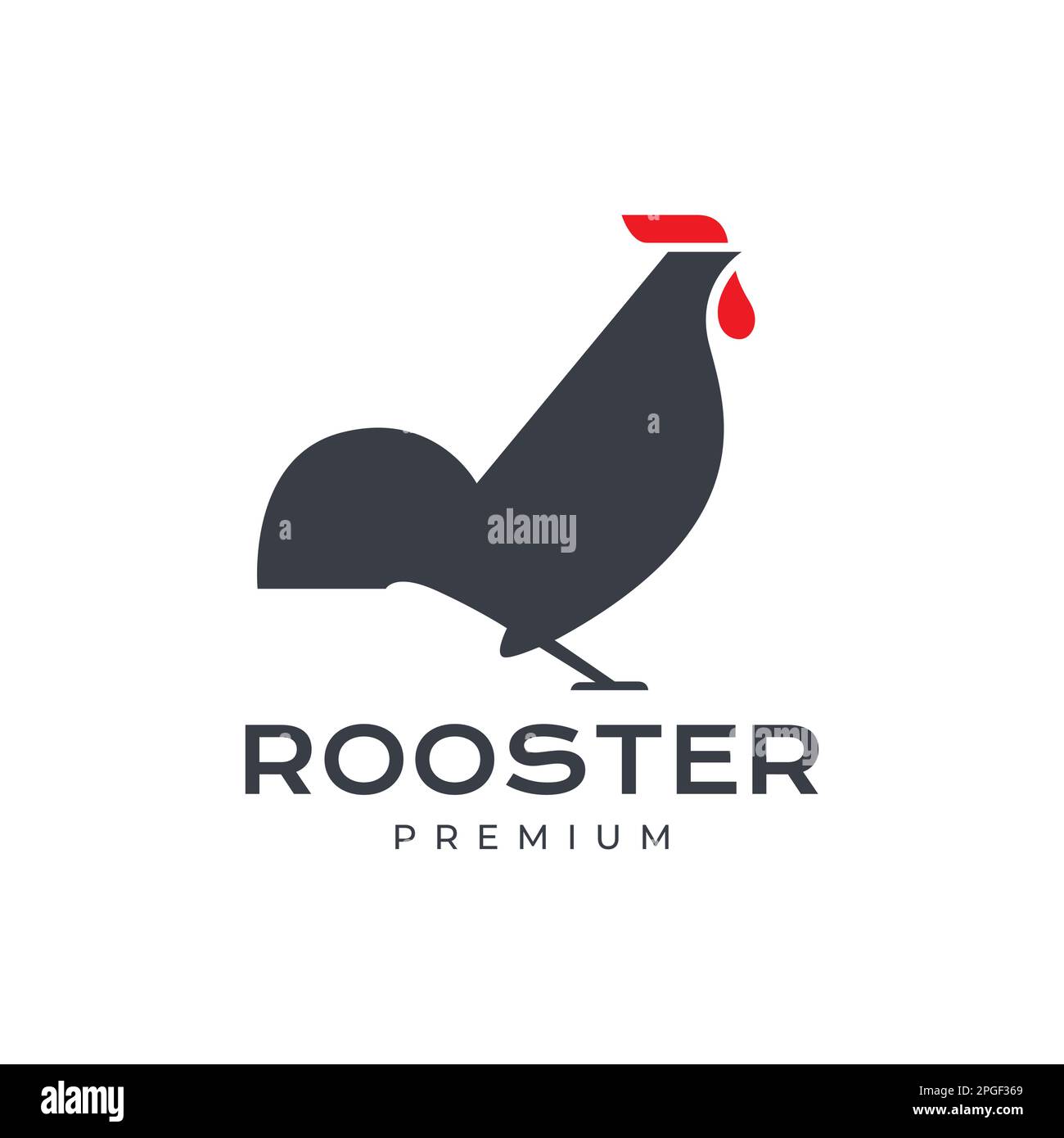 animal poultry black rooster modern logo design vector Stock Vector ...