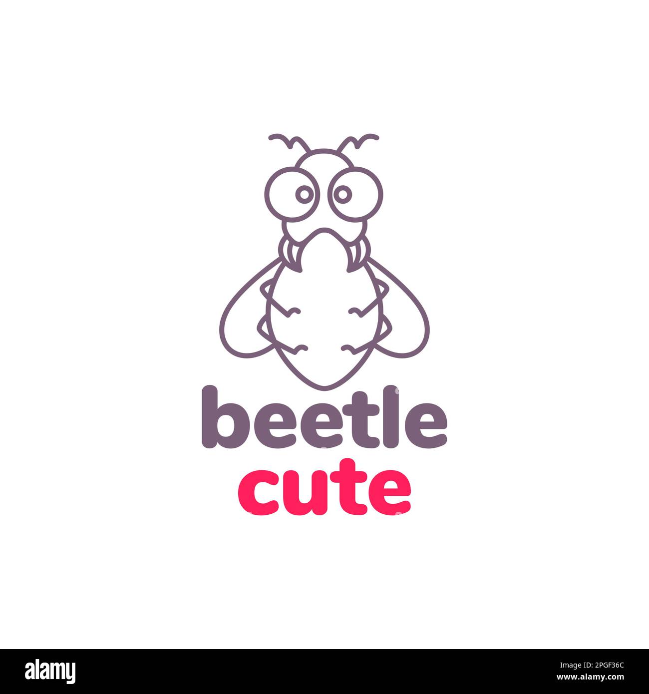 animal insect dung beetle dirt mascot cute cartoon minimal logo design ...