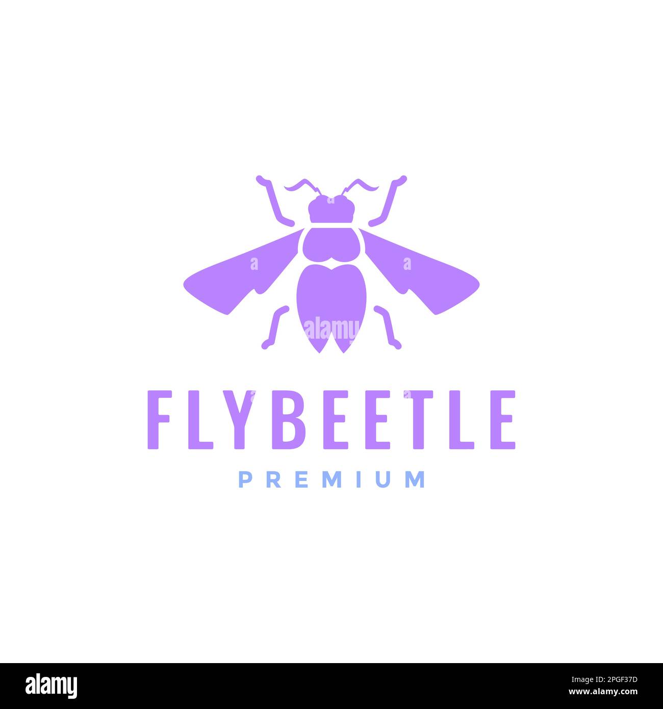 flying beetle insect wings feminine logo design vector Stock Vector ...