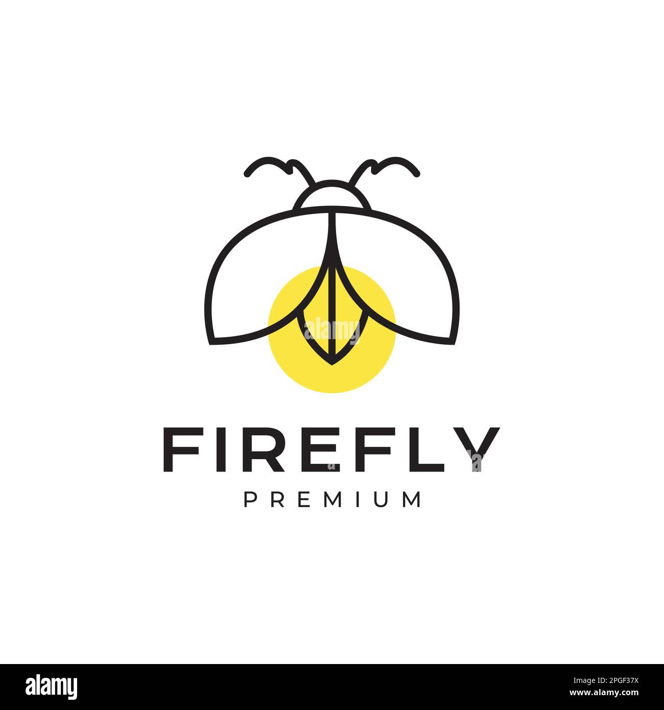 animal insect firefly light shine lamp modern minimal logo design ...