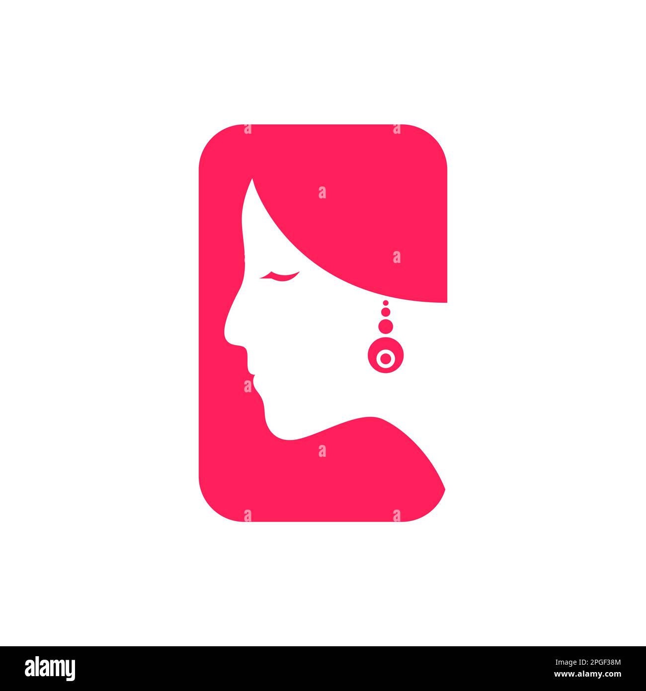 beauty face women female longest square earring modern minimal logo ...