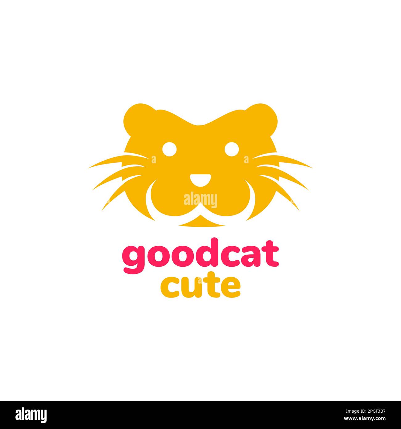 animal pets cat kitten kitty fat face smile mascot colorful logo design ...