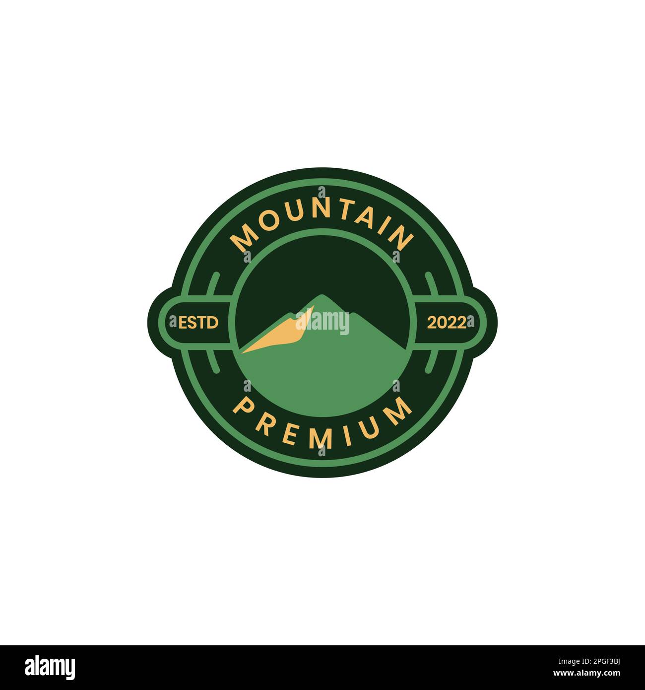 outdoor nature panoramic mountain peak high hill hiking circle badge ...