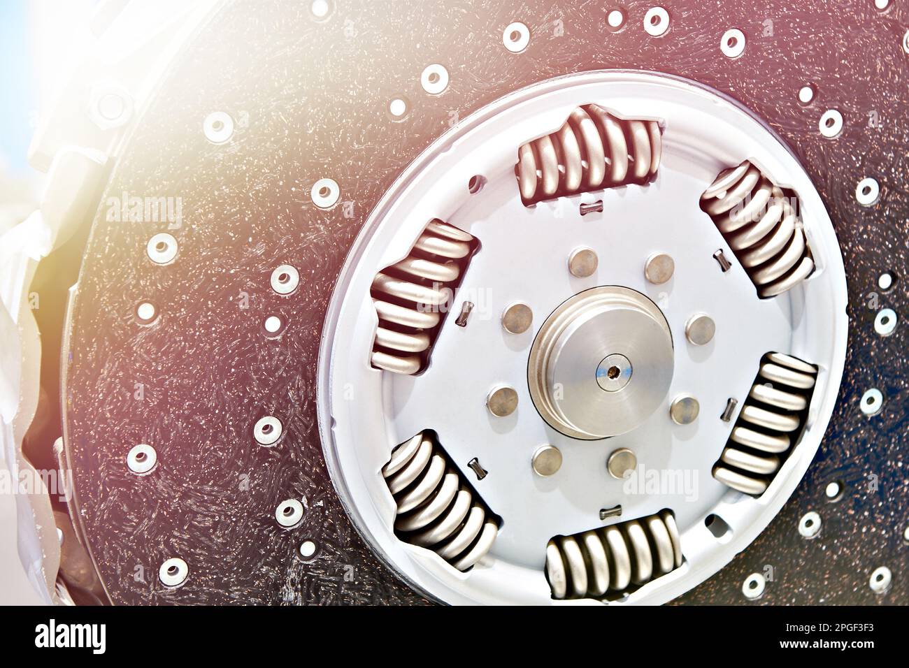 Clutch disc spare part closeup Stock Photo - Alamy
