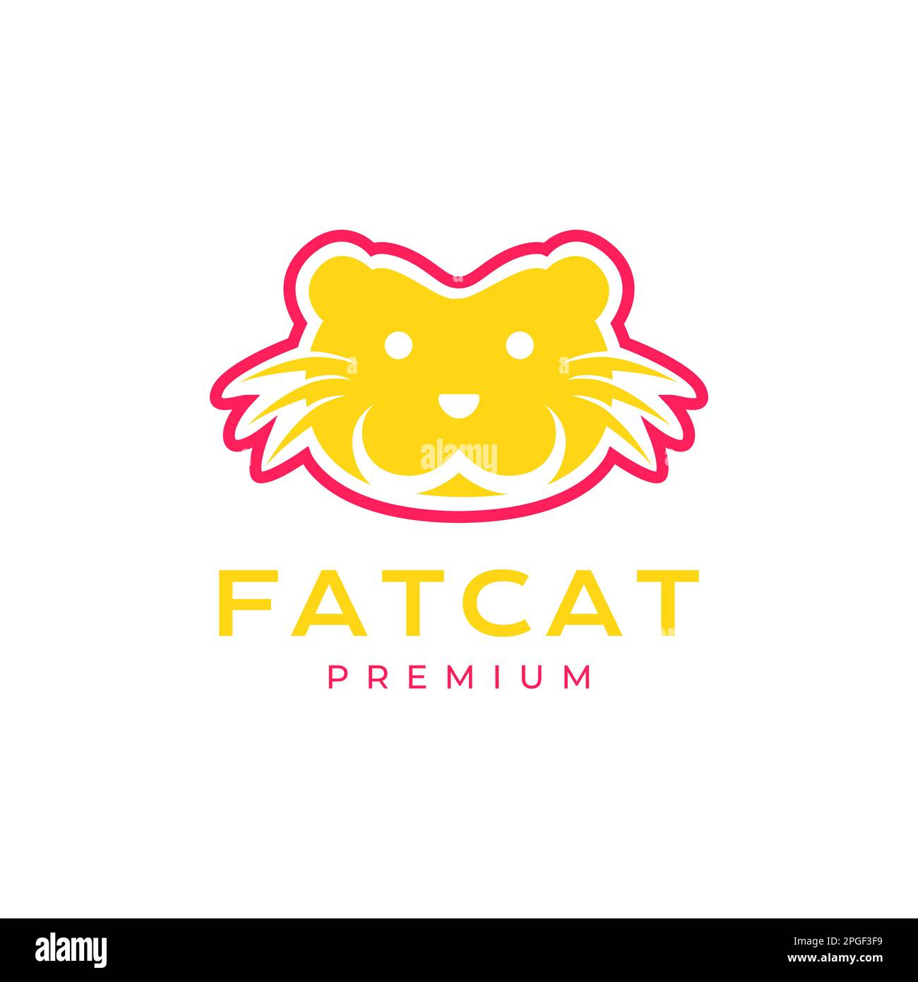 animal pets cat kitten kitty fat face smile mascot colorful logo design ...
