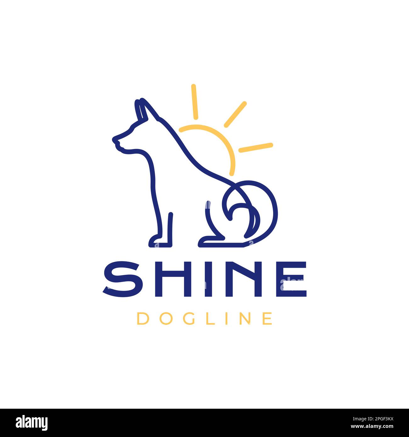 pets dog puppy canine shine sun sunburst minimal modern logo design ...