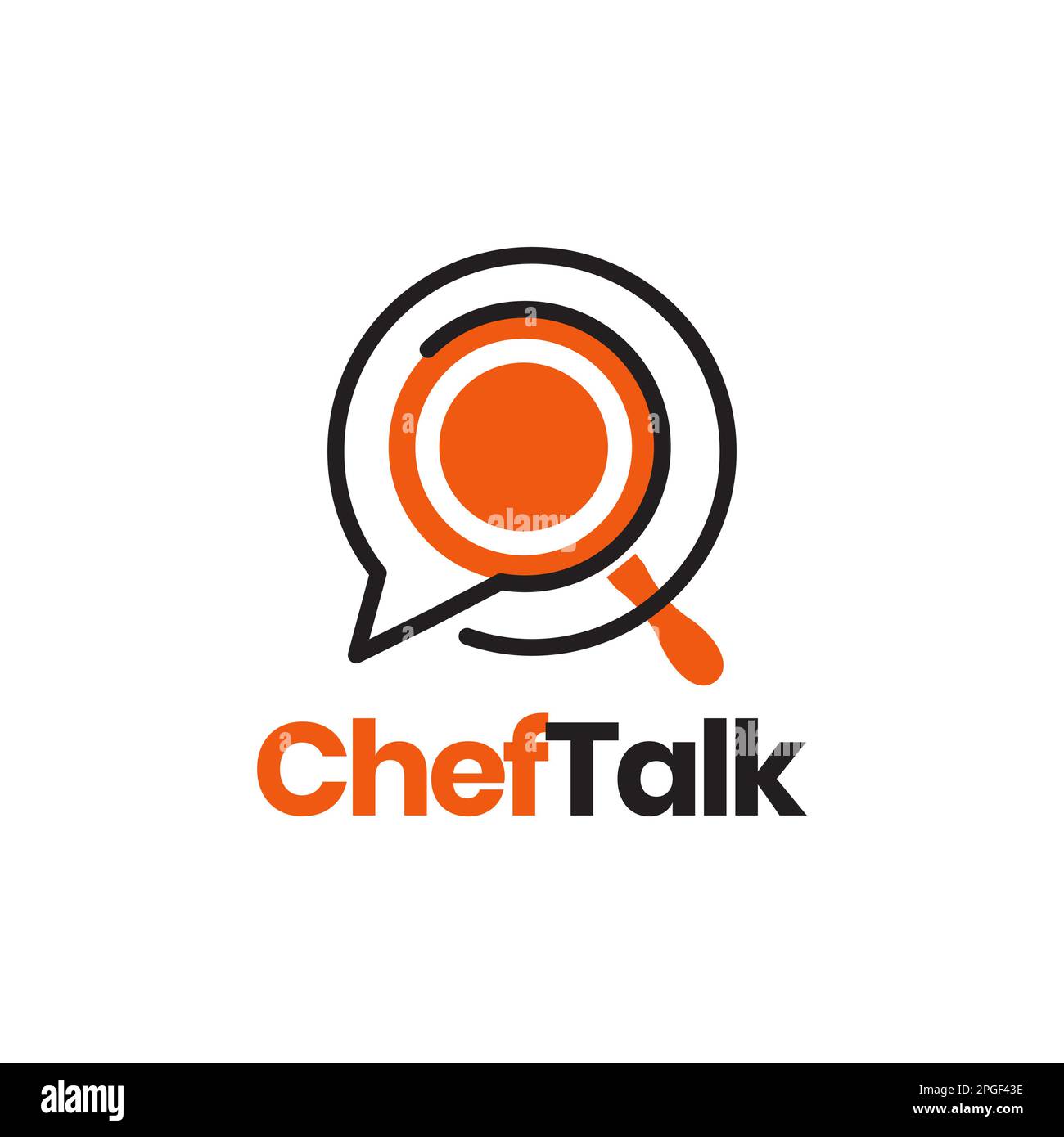 cooking chef consulting talk chat modern minimal logo design vector ...