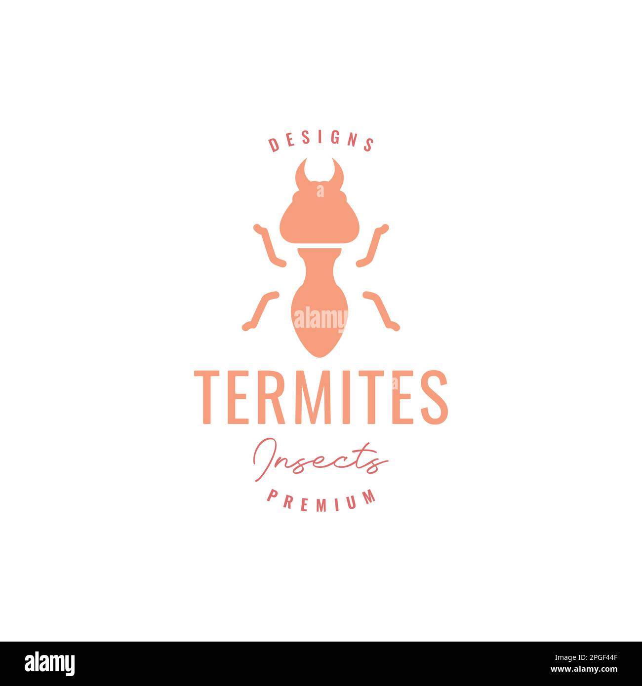 animal insect termite strong fang modern minimal logo design vector ...
